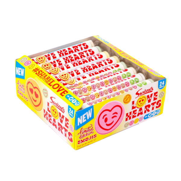 Swizzels Giant Love Hearts | Box of 24 Packets (39g) | Netcrisps ...