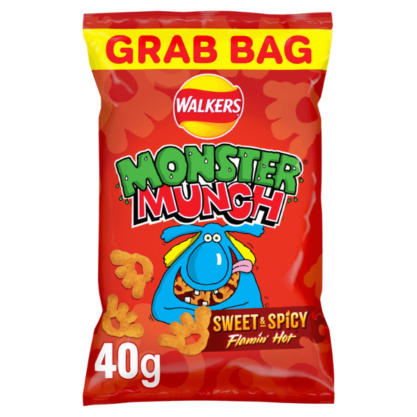 Monster Munch Sweet & Spicy Flamin' Hot | Box of 35 Packets (40g ...